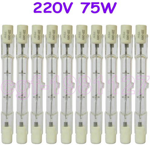 10 lamp LIGHT BULB 220-240V 75W 75 WATT J TYPE T3 78mm (R7s) lamp Bulbs ...