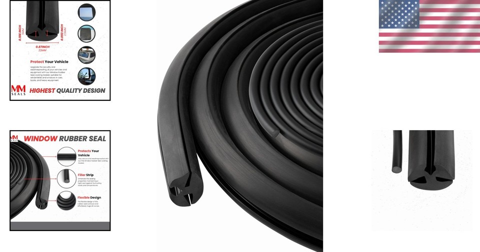 Automotive Window Rubber Locking Gasket - 25ft Weatherproof Seal for ...