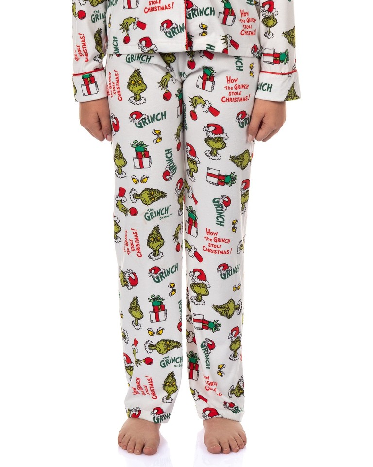 Dr. Seuss The Grinch Pajamas Girl's Velveteen 2-Piece Lounge Sleep Set ...