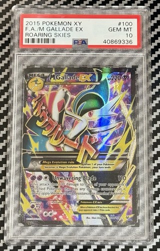 2015 Pokemon XY Roaring Skies #100 Full Art Mega Gallade EX PSA 10 Card ...