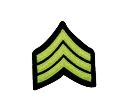 Bright Green Military Stripes Patch Rank Chevron Embroidered Iron On ...