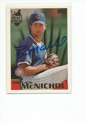 BRIAN McNICHOL Autographed Signed 1996 Topps ROOKIE card Chicago Cubs ...