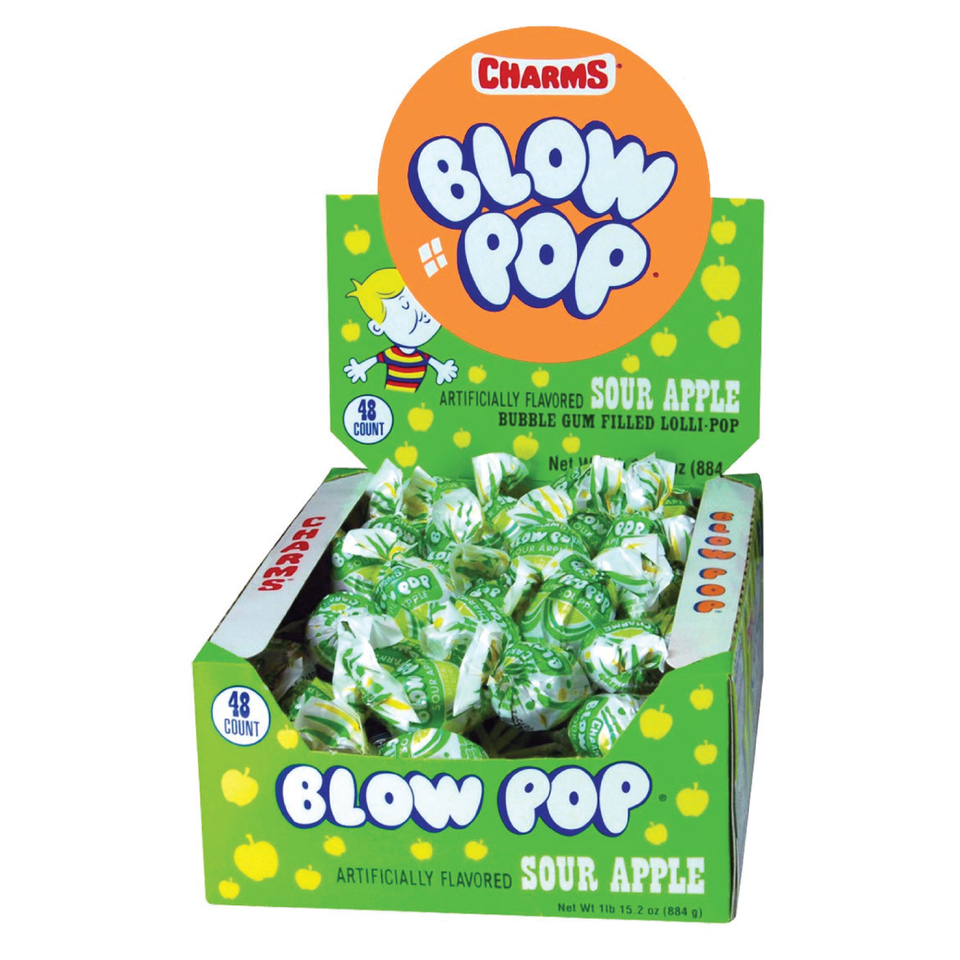 Charms Variety Flavor Bubble Gum Filled & Flat Blow Pops | .65oz | Mix ...