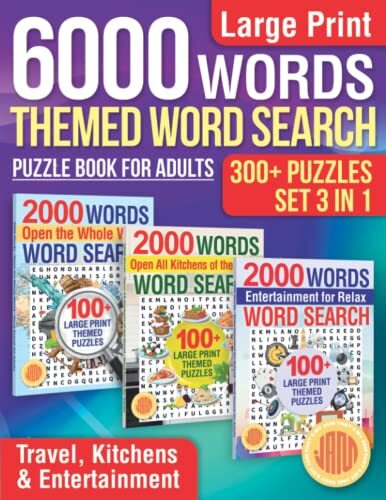 Large Print 6000 Words Themed Word Search Puzzle Book for A... by MY JAM, THAT'S | eBay