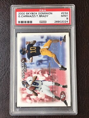 2000 Skybox Dominion #234 Tom Brady Rookie Card RC PSA 9 MINT Patriots ...