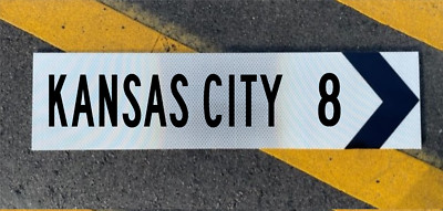 KANSAS CITY Road Sign Vintage style 24" x 6" MADE TO ORDER-SEE ...