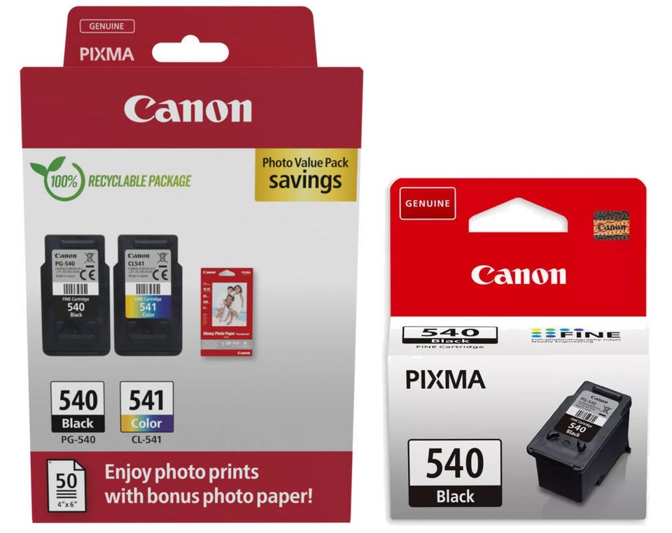 Canon PG540 / XL Black CL541 / XL Colour Ink Cartridges For PIXMA ...