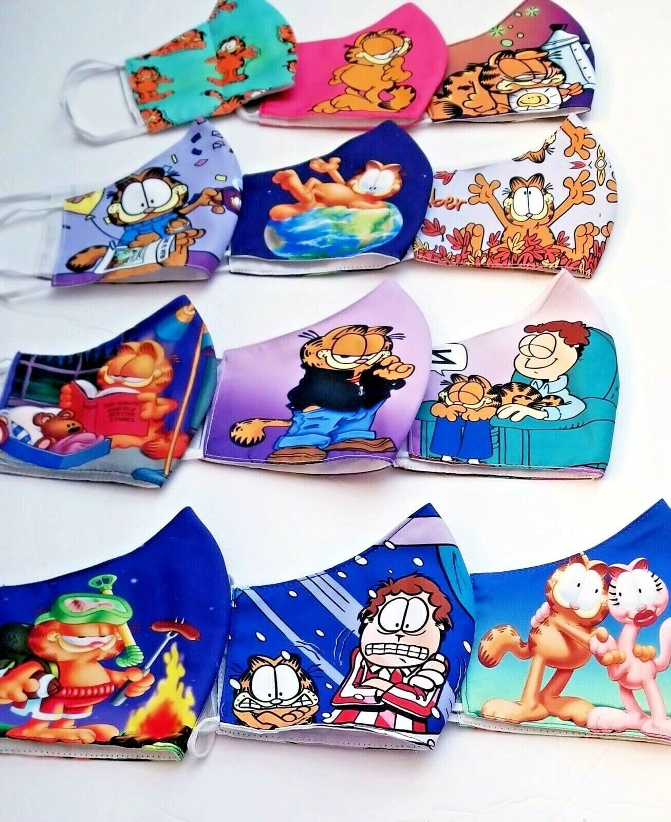 GARFIELD Fat cat FACE COVER MASK ADULT Garfield cat Odie dog cartoon ...