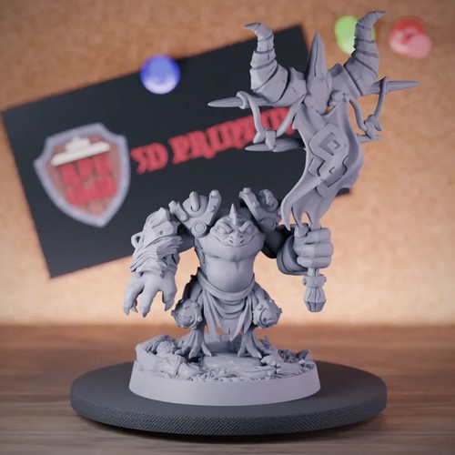 Grung Fighter Miniature Frogfolk Monster Dungeons and Dragons Mini DnD ...