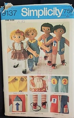 24" Set Of Rag Dolls and Clothing Simplicity Sewing Pattern 9137 | eBay