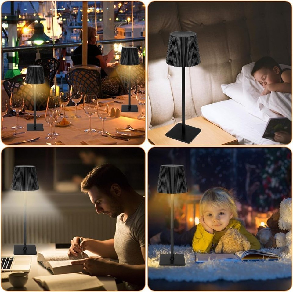 Dimmable Photocell Table Lamp Touch Desk Lamp LED Light USB Indoor and ...