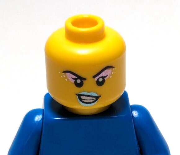 Lego - Minifigure Head - Dual Sided - Female, Blue Lips, Pink Eyeshadow ...