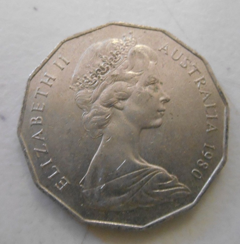 1980 50 cent 50c coin " COAT of ARMS STANDARD Design " SCARCE COIN | eBay