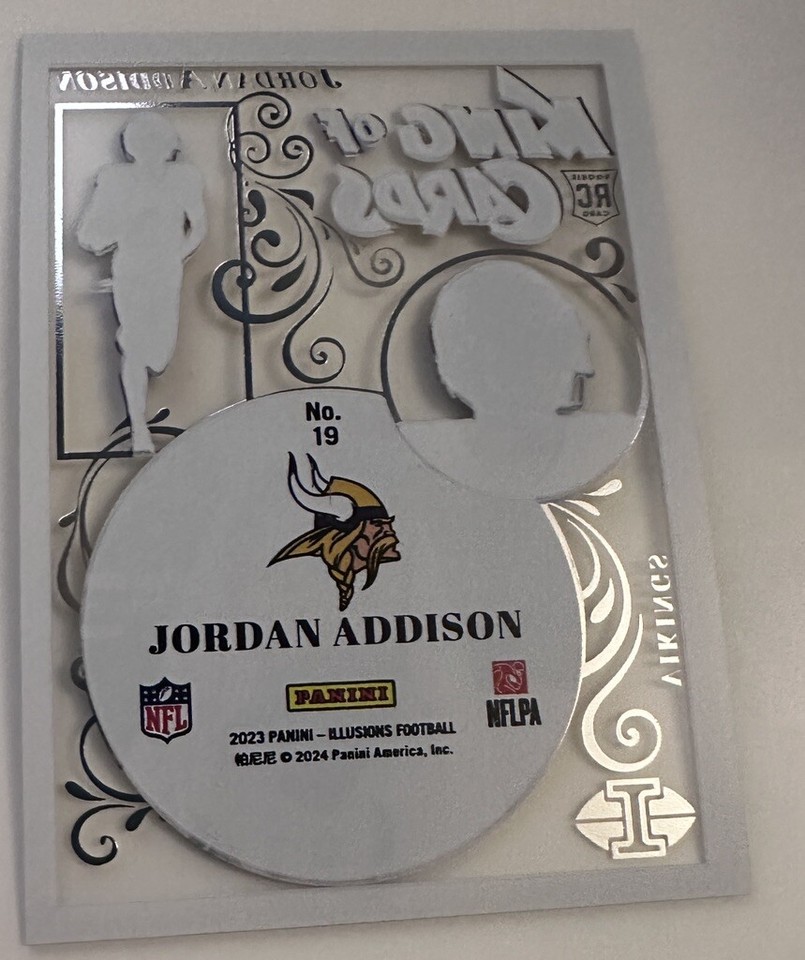 Jordan Addison 2023 Illusions King of Cards Rookie Acetate Football ...