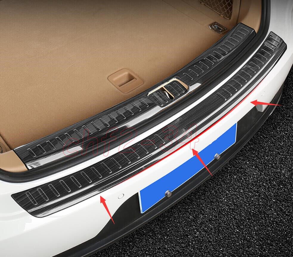 Black S.Steel Rear Bumper Protector Door Sill Cover For Porsche Macan ...