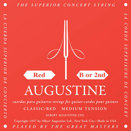 Classic/Red - Medium Tension Nylon Guitar Strings Single B (2nd) String ...