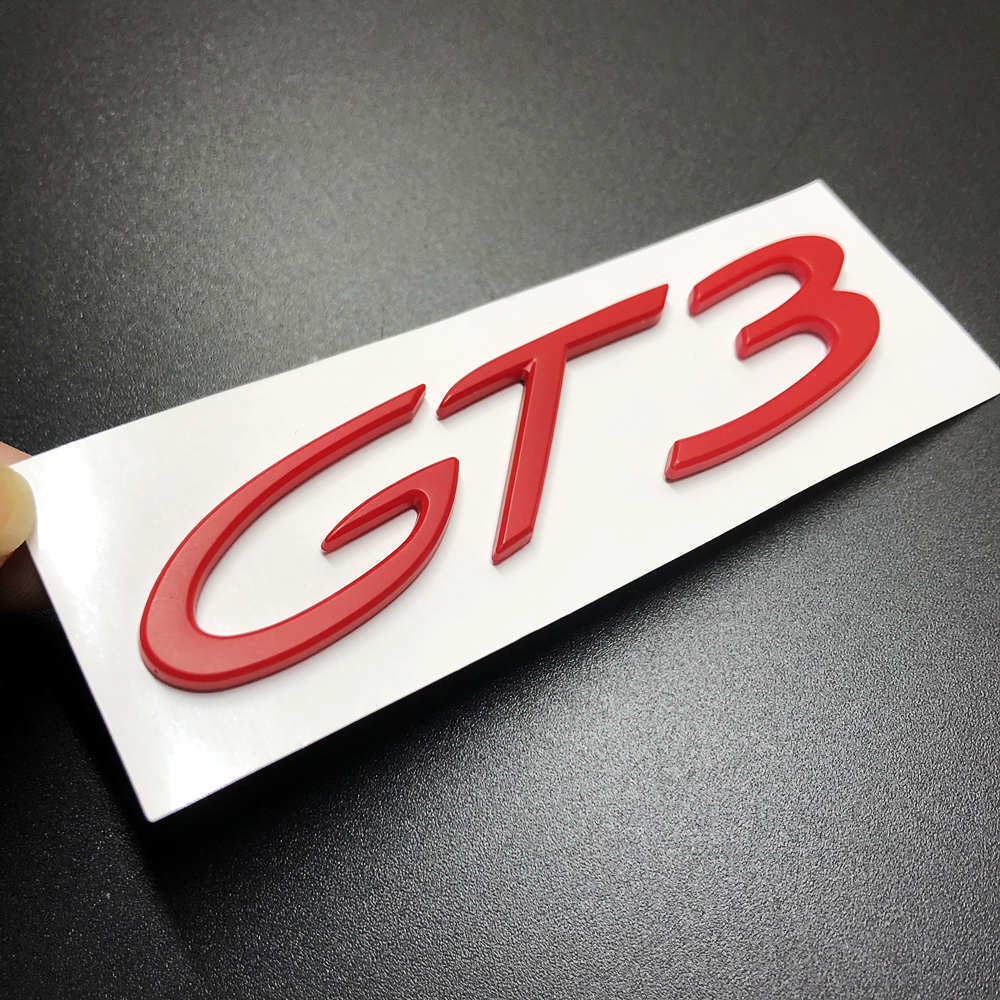 GT3 Matte Black Racing Badge Decals Car Rear Trunk Lid Modified Sticker ...