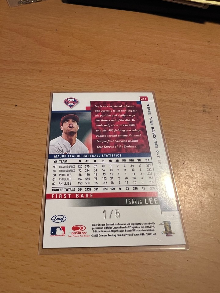 2003 LEAF Atlantic City 24th National SSP #1/5 TRAVIS LEE | eBay UK