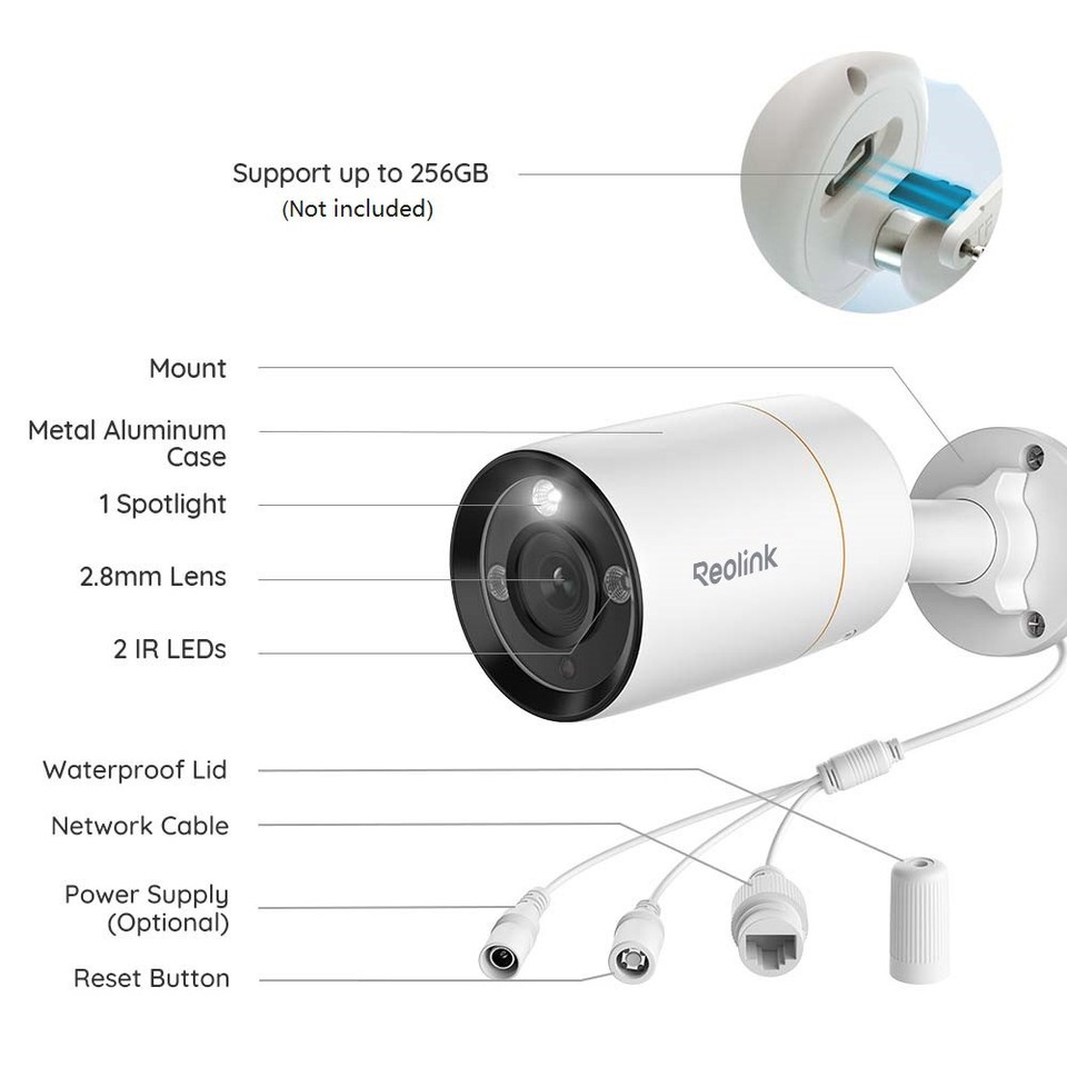 Reolink 12MP PoE Security Camera Person Car Detection Color Night ...
