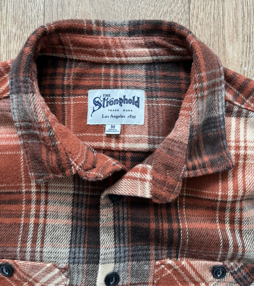Stronghold Flannel Shacket ~~ Orange & Black | eBay UK