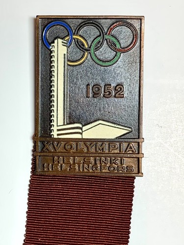 Vintage 1952 Helsinki olympics participation pin badge volmistein ...