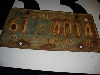 Vintage Original 1965 Alabama License Plate Tag County 61 | eBay