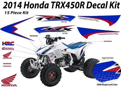 2014 Honda TRX450R Decal Graphic Sticker OEM kit Plastic Kit Emblem Red ...