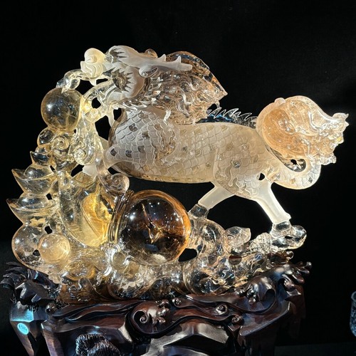 43LB Natural Smokey Quartz Dragon Crystal Skull Qilin Healing Specimen ...