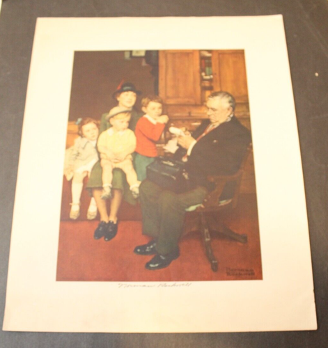 Norman Rockwell Hand Signed "The Family Doctor" Upjohn Lithograph | eBay