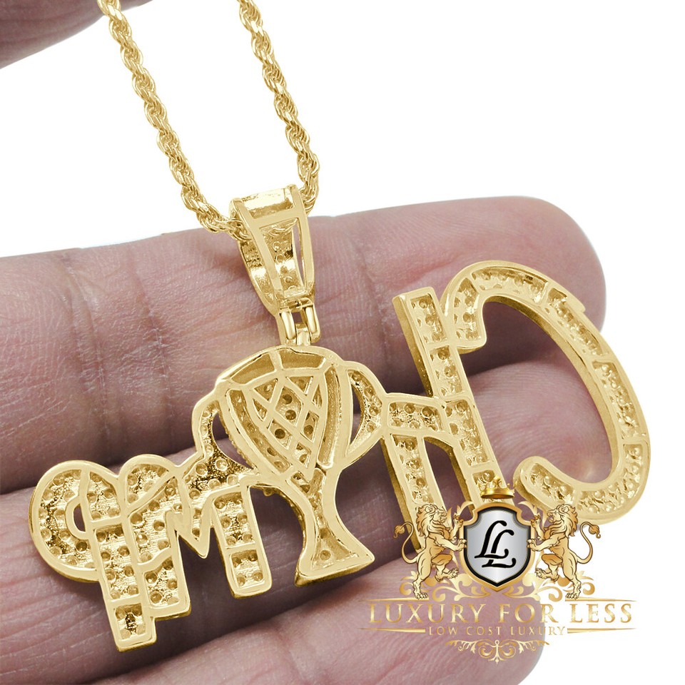 Real Silver 14K Gold Finish Champion Trophy Winner Cup Pendent Charm ...