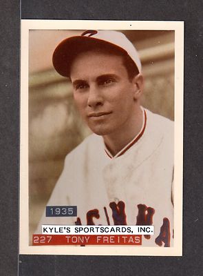 1935 Tony Freitas REDS UNSIGNED 3-1/2 x 5 COLORIZED GEORGE BRACE PHOTO ...