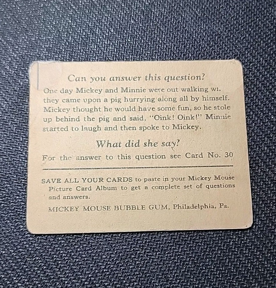 1935 Mickey Mouse Gum R89 #29 "Here's A Dandelion..." Type 2 🔴Read🔴 | eBay