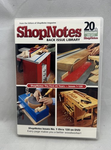 ShopNotes Back Issue Library First 20 Years DVD Issues 1-120 DVD-Rom ...