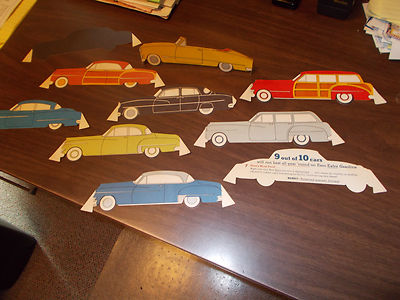 1950s Esso Car Cut-outs Promoting Esso Gasoline / 9 Vintage Cars in ...