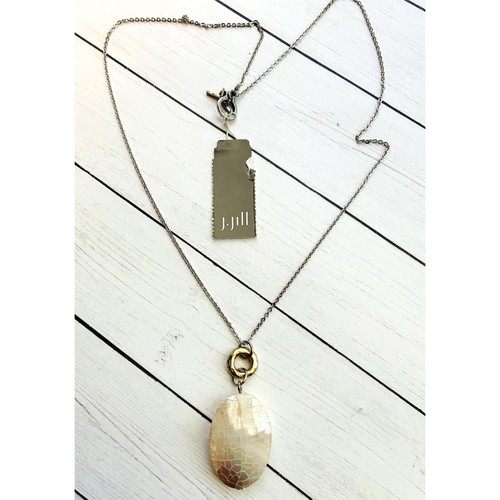 NEW NWT J. Jill Abalone Shell Mother of Pearl Pendant Toggle Necklace ...