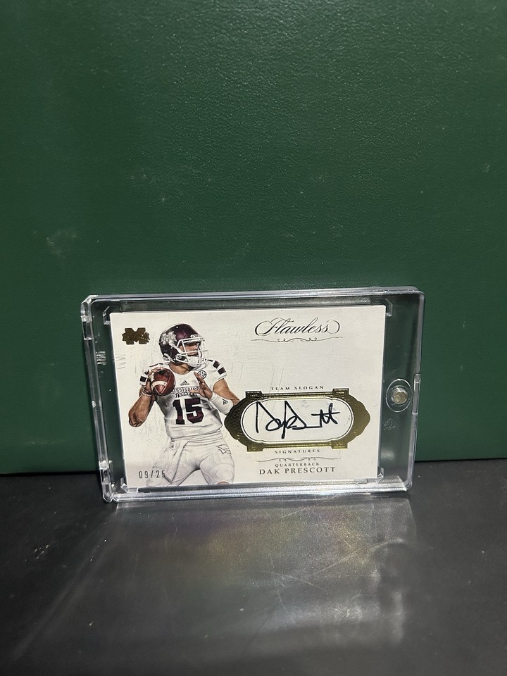Dak Prescott 2017 Panini Flawless Collegiate Team Slogans Auto 9/25 # ...