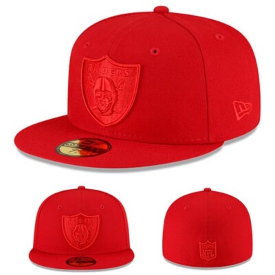 New Era Las Vegas Raiders Red 5950 Fitted Hat NFL Color Pack Scarlet ...