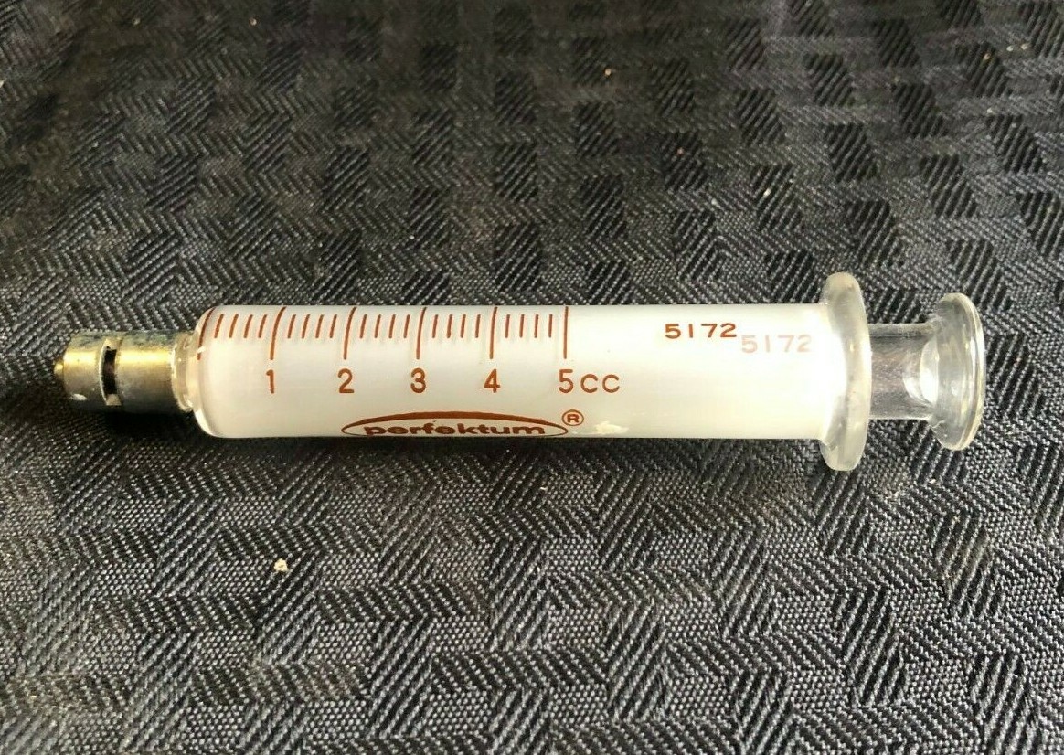 Perfektum Popper & Sons Glass Luer-Lok Syringe Graduated Marks 5cc 5mL ...