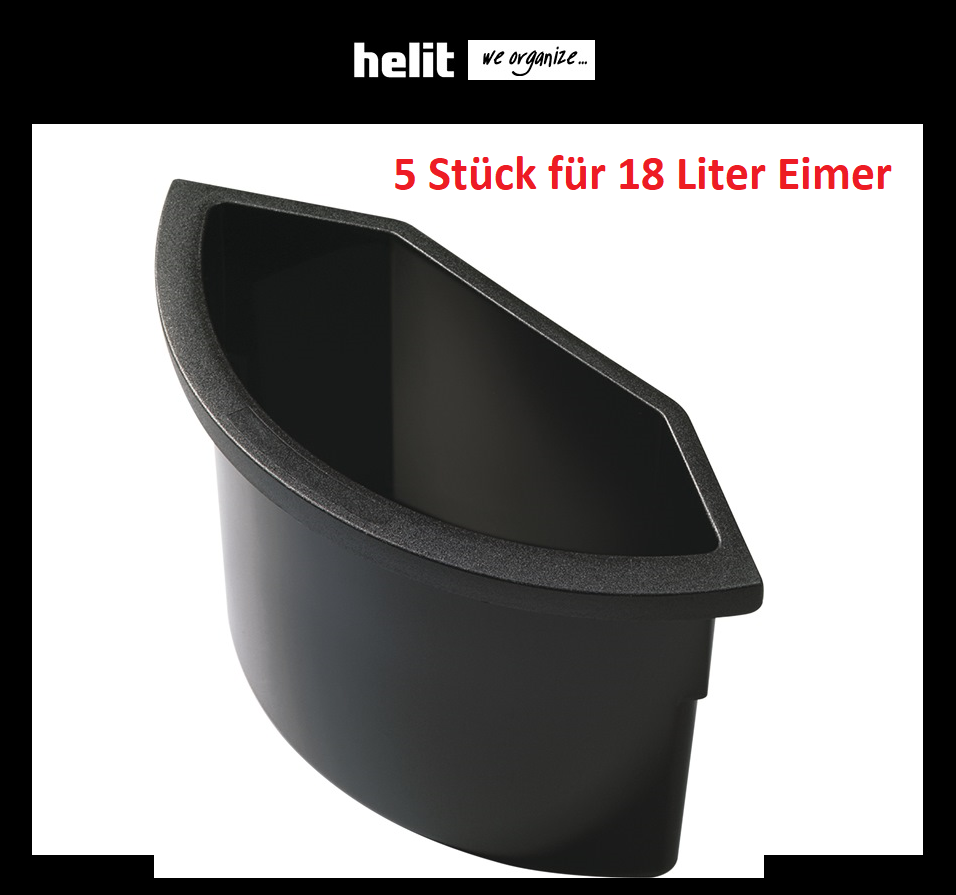 6 Stück Helit Papierkörbe 18 Liter m.Griffrand/verschiedene Farben oder ...