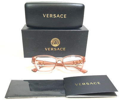 Versace Eyeglasses Frames MOD.3344 5434 Clear Pink Gold Medusa Logos 52 ...