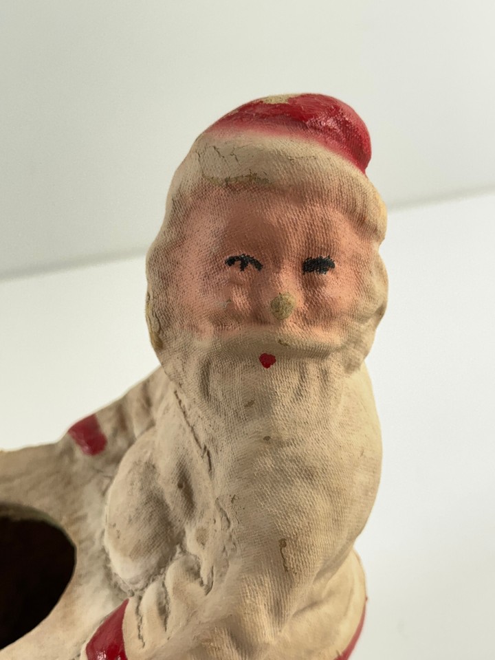 vtg 30s 40s Paper Mache Pulp Santa Clause Candy Container Christmas | eBay