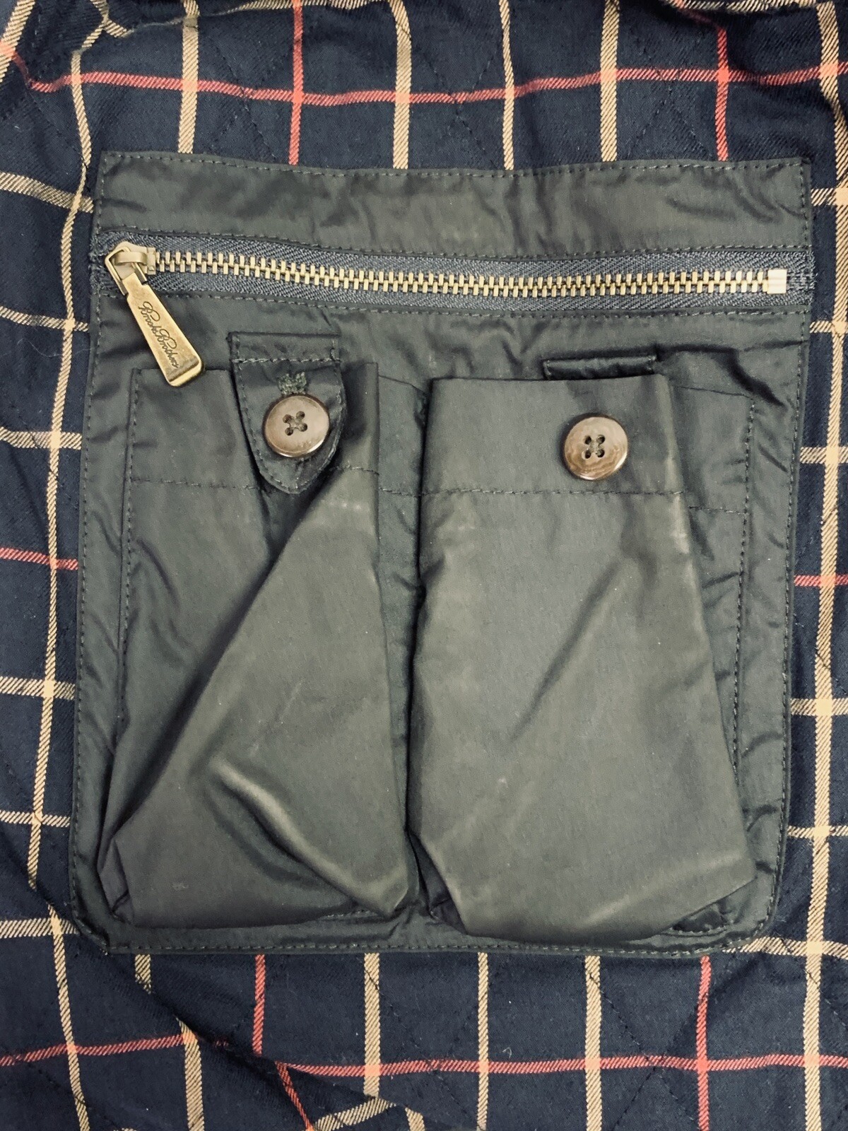 Brooks Brothers Black Windbreaker Zip up/Button up Jacket Size Large | eBay