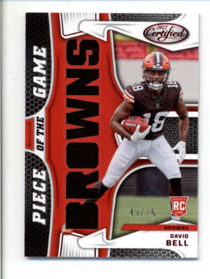 DAVID BELL 2022 PANINI CERTIFIED PIECE OF THE GAME ROOKIE RED JERSEY ...