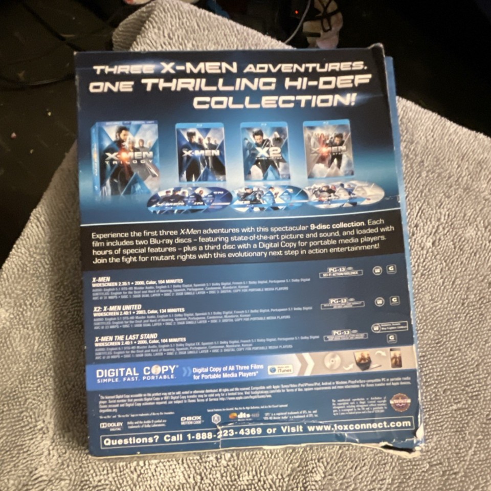 20th Century Fox X-Men Trilogy Blu-ray Box Set Digital Copy Widescreen ...