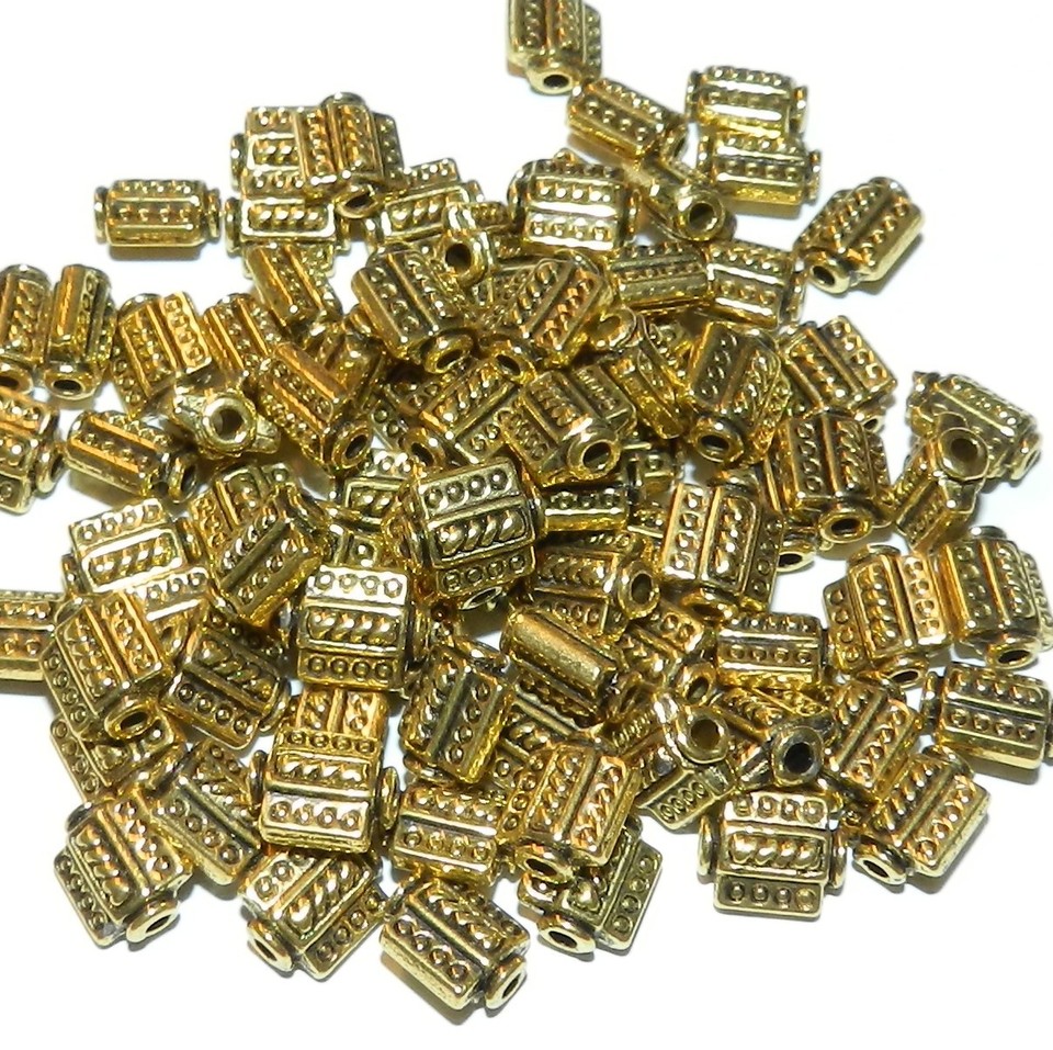MB539 Antiqued Gold 9mm Flat Rectangle Metal Alloy Beads 25pc | eBay