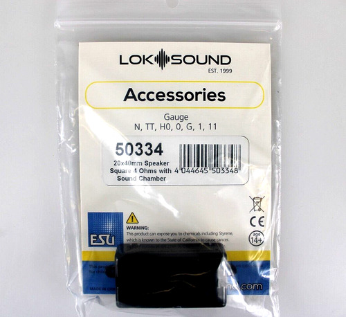ESU 50334 Loudspeaker 20mm x 40mm, square, 4 Ohms, w/ sound chamber ...