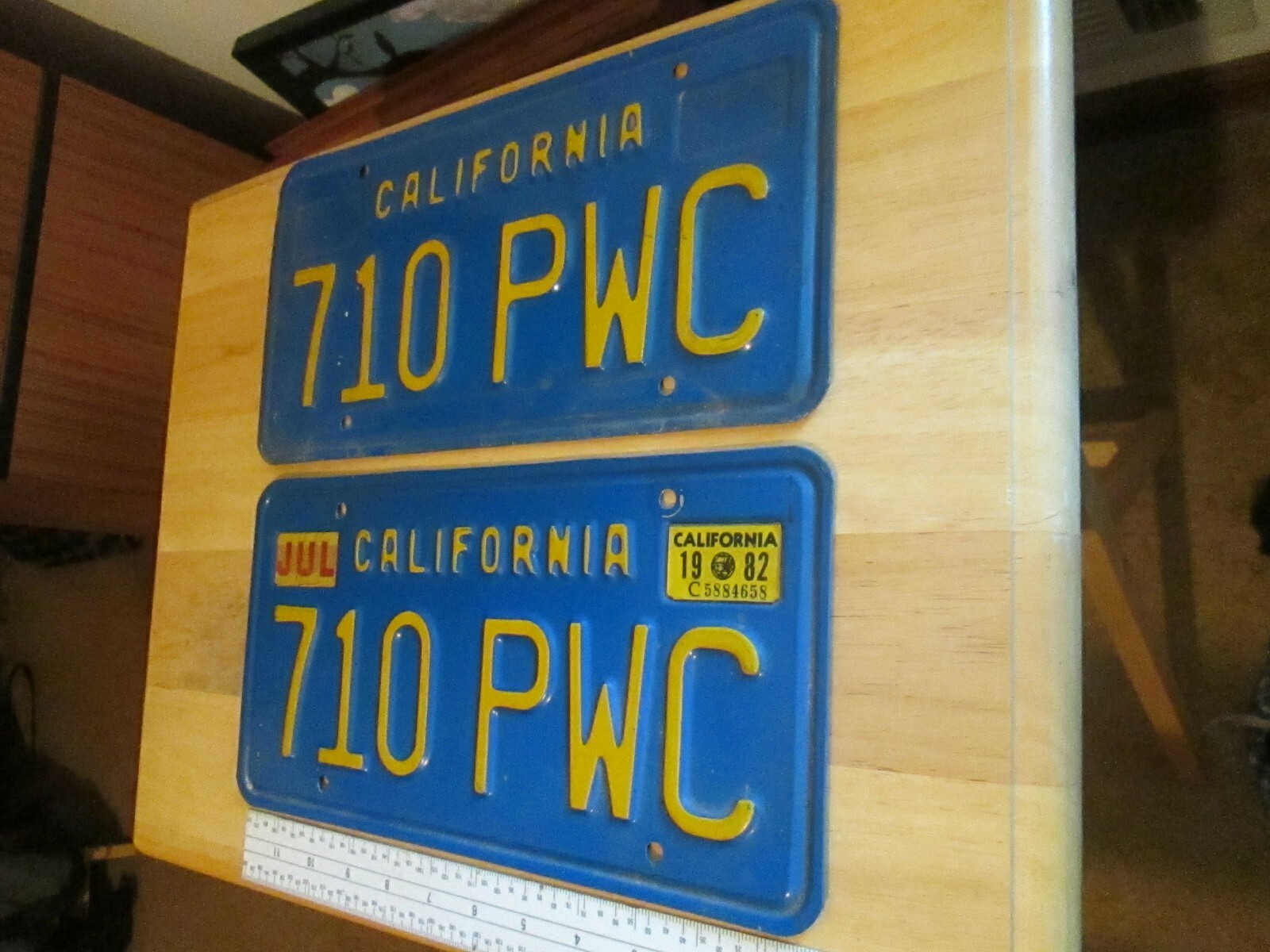 Collectible Vintage California Blue Plate License Plates 710 PWC Front ...