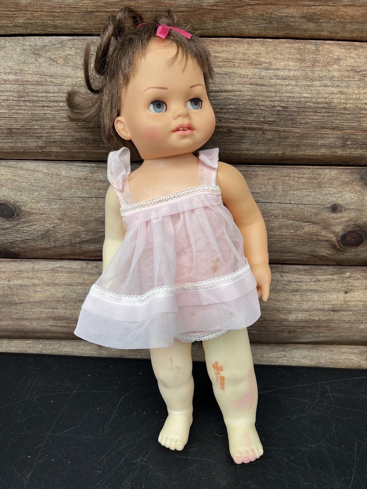 Chatty Cathy 1961 60s Baby Talking Doll 18" Pink Dress Mattel Toy | eBay