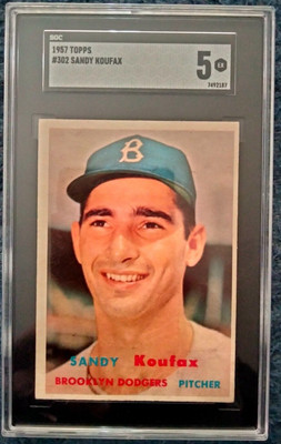 1957 TOPPS SANDY KOUFAX #302 SGC 5 DODGERS | eBay