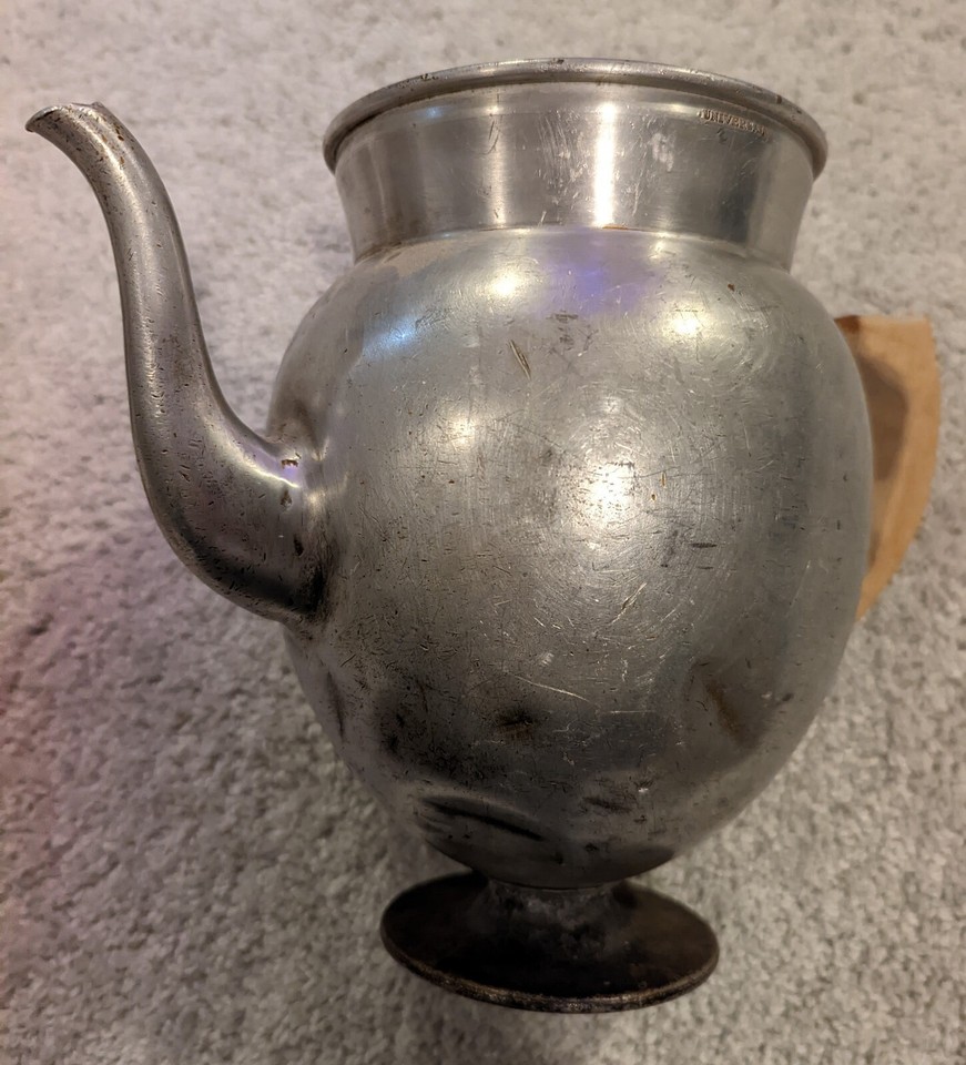 Vintage Rounded Universal Aluminum Coffee Pot Glass Pyrex Top Tea Pot ...